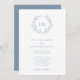 Dusty Blue Monogram Wedding Invitation | Zazzle