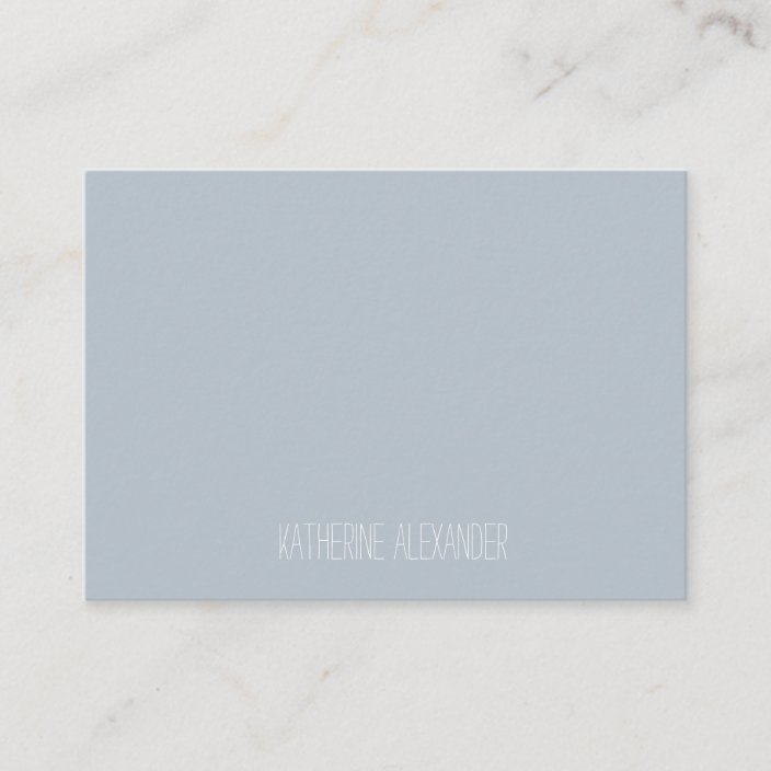Dusty Blue Name Only on Front Business Card | Zazzle.com