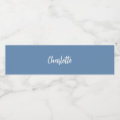 Dusty blue name script water bottle label | Zazzle