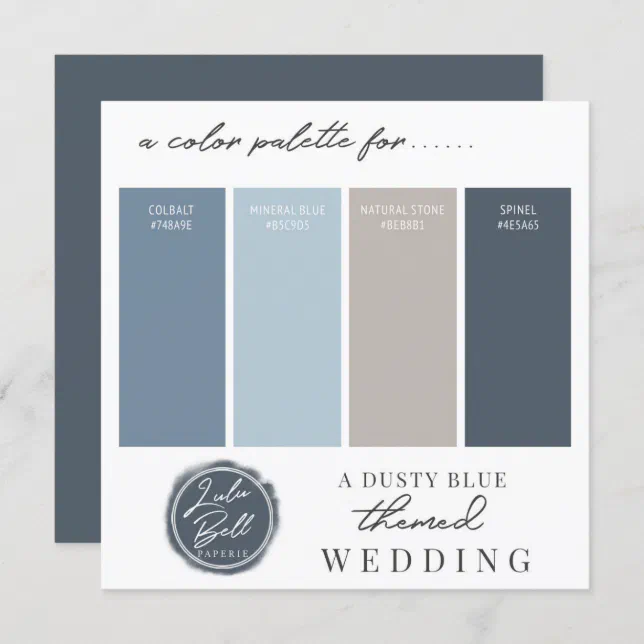 Dusty Blue Navy and Gray Color Palette Card | Zazzle