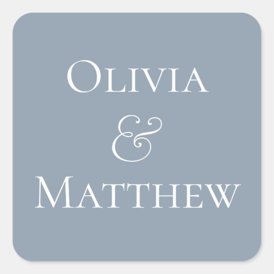 Dusty Blue Personalized Square Sticker | Zazzle.com