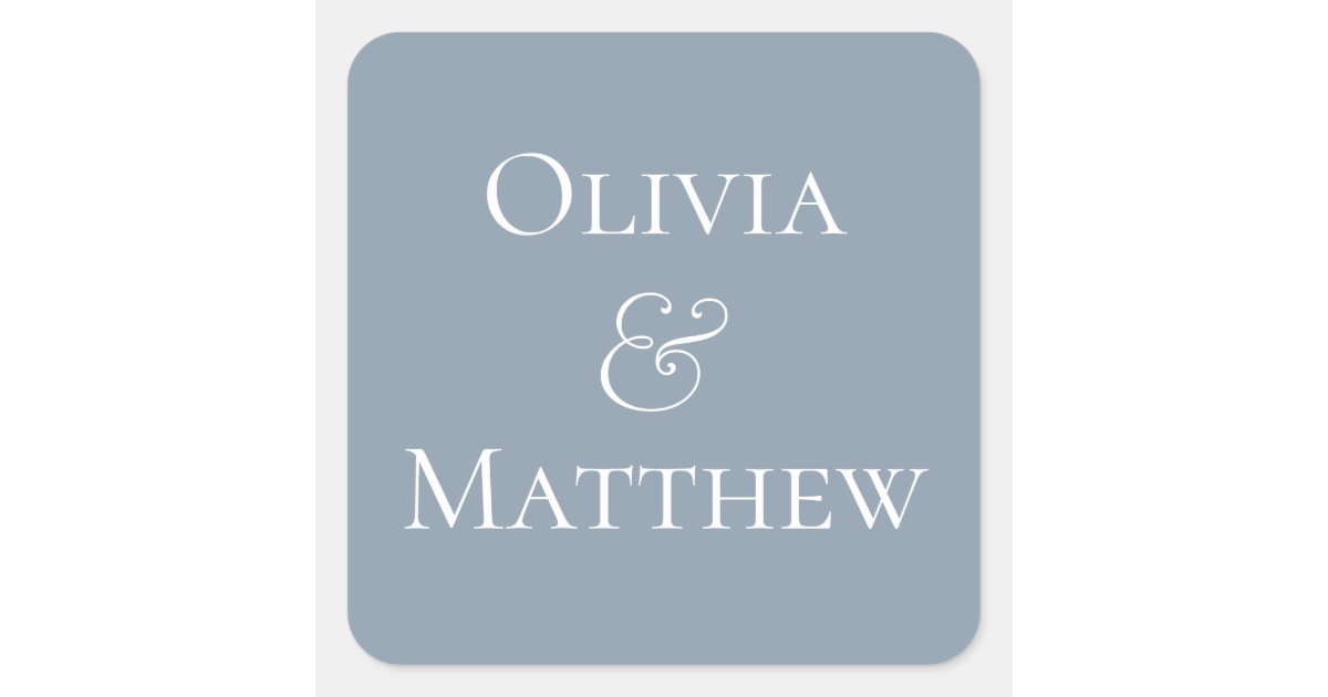Dusty Blue Personalized Square Sticker | Zazzle