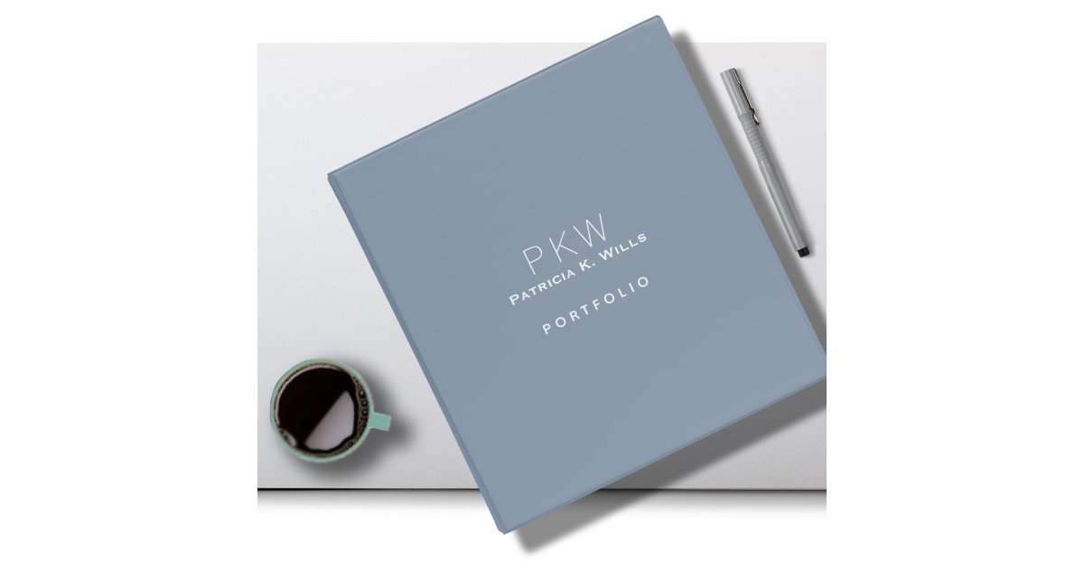 Dusty Blue Portfolio Binder | Zazzle