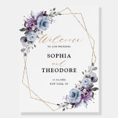 Dusty Blue Purple Navy Lilac Blooms Wedding Foam Board | Zazzle