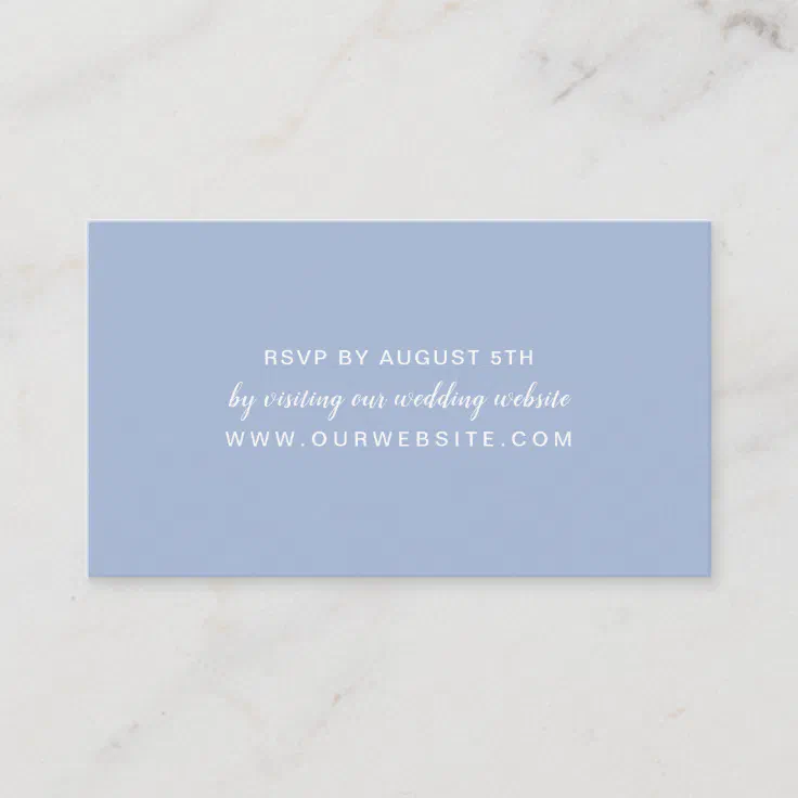 Dusty Blue reply online or by email wedding RSVP Enclosure Card | Zazzle