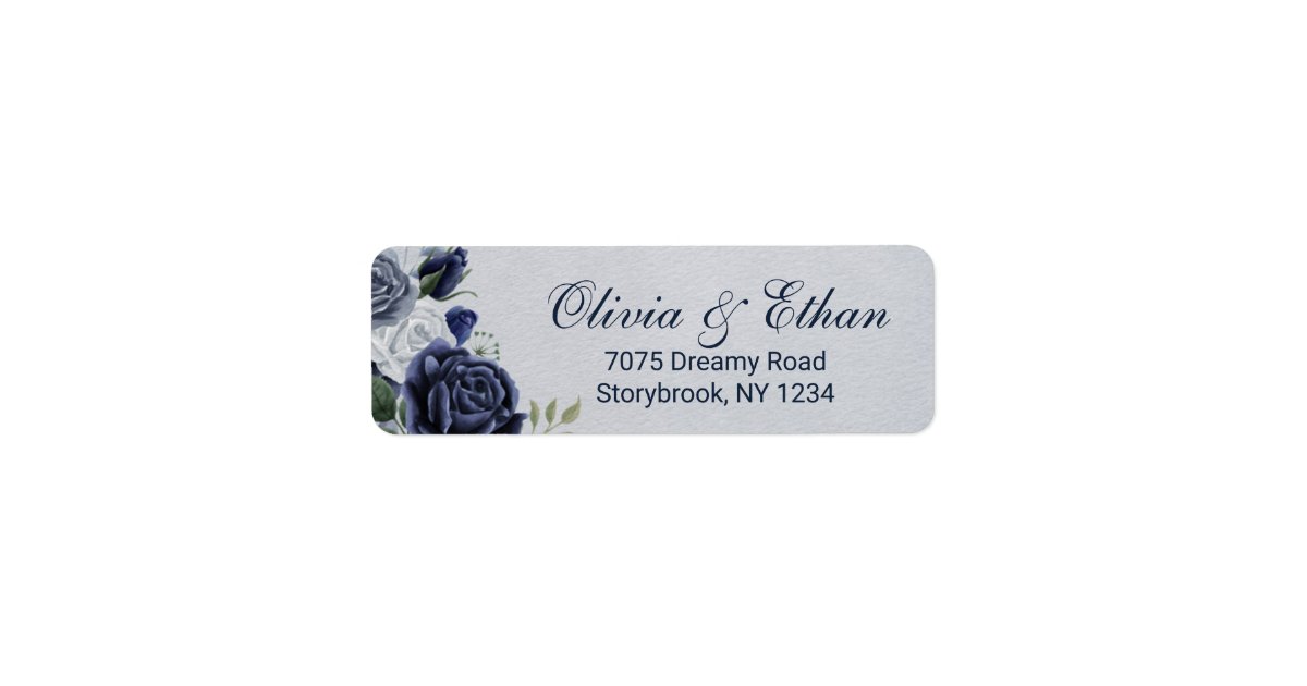 Dusty Blue Roses Label | Zazzle