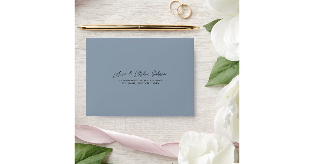 Dusty Blue RSVP Return Envelope | Zazzle