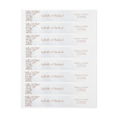 Dusty blue rustic floral wedding wrap around label | Zazzle