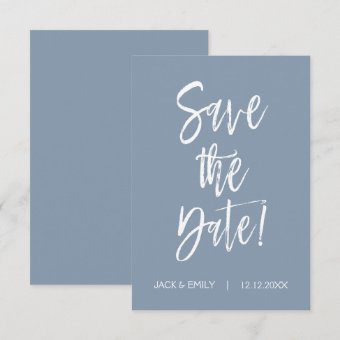 Dusty Blue Save the Date Card | Zazzle