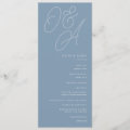 Dusty Blue | Script Watermark Monogram Wedding Program | Zazzle