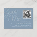 Dusty Blue | Script Watermark QR Code RSVP Enclosure Card | Zazzle