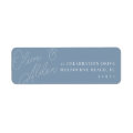 Dusty Blue Script Watermark Wedding Return Address Label | Zazzle