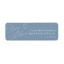 Dusty Blue Script Watermark Wedding Return Address Label | Zazzle