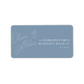 Dusty Blue Script Watermark Wedding Return Address Label | Zazzle