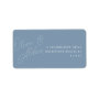 Dusty Blue Script Watermark Wedding Return Address Label | Zazzle