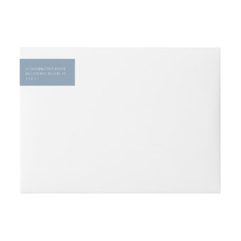 Dusty Blue Script Watermark Wedding Return Address Wrap Around Label ...