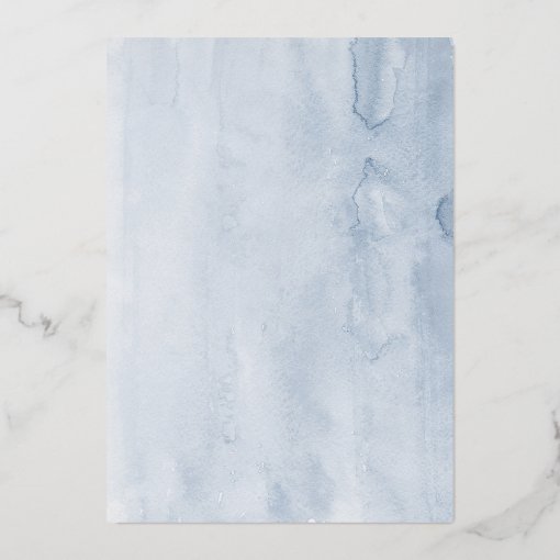 Dusty Blue Silver White Floral Botanical Wedding Foil Invitation | Zazzle