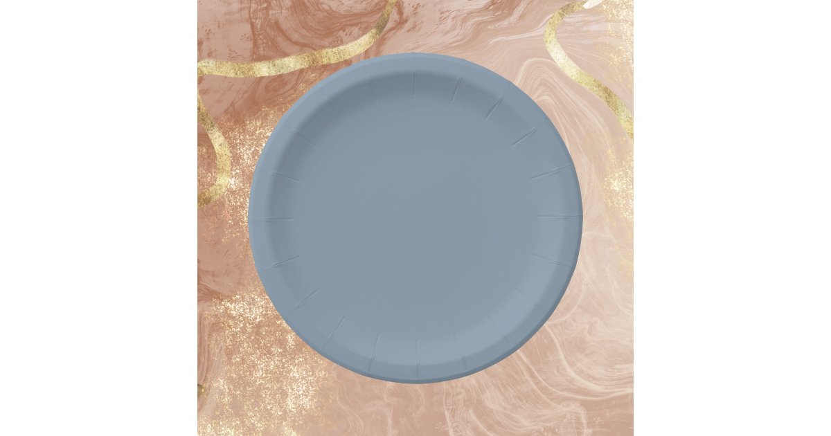 Dusty Blue Solid Color Paper Plates | Zazzle
