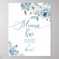 Dusty Blue something blue mimosa bar Poster | Zazzle
