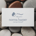 Dusty Blue Stone Massage Therapy Wellness Day Spa Business Card | Zazzle