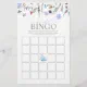 Dusty Blue Watercolor Wildflower Bridal Bingo Game | Zazzle