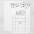 Dusty Blue Watercolor Wildflower Bridal Bingo Game | Zazzle