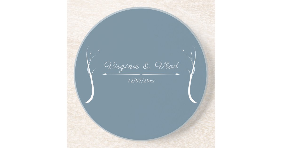 Dusty Blue Wedding Coaster | Zazzle