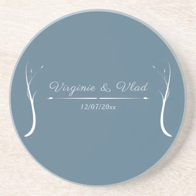 Dusty Blue Wedding Coaster | Zazzle
