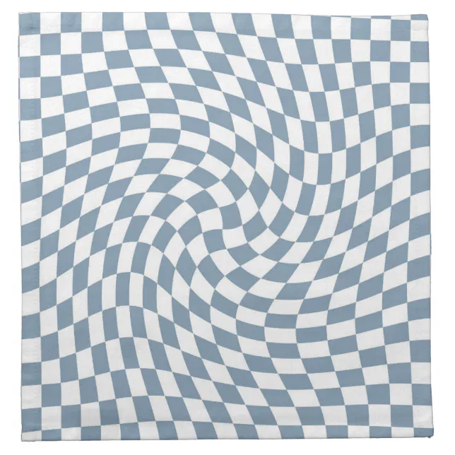 Dusty Blue Wedding Collection Check Checkered Cloth Napkin | Zazzle