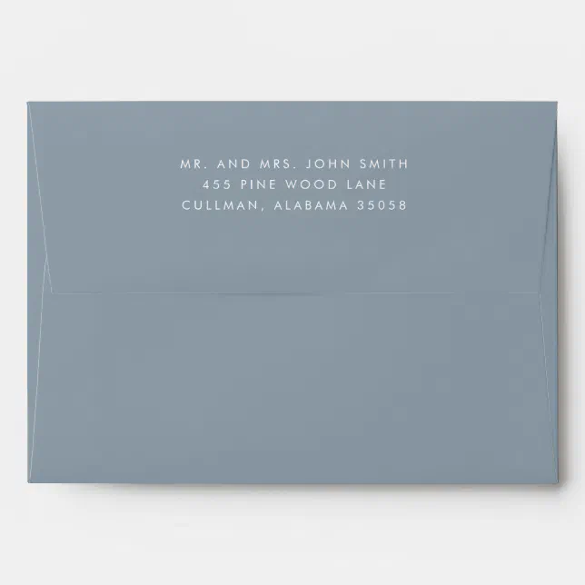 Dusty Blue Wedding Envelope | Zazzle