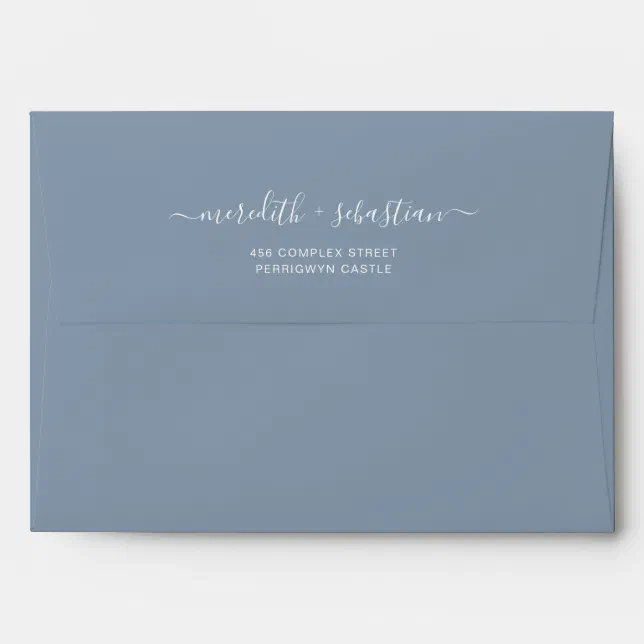 Dusty Blue Wedding Envelope | Zazzle