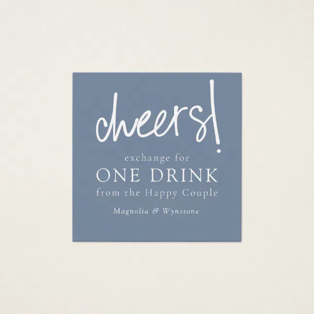 Dusty Blue Wedding Free Drink Tokens | Zazzle