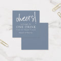 Dusty Blue Wedding Free Drink Tokens | Zazzle