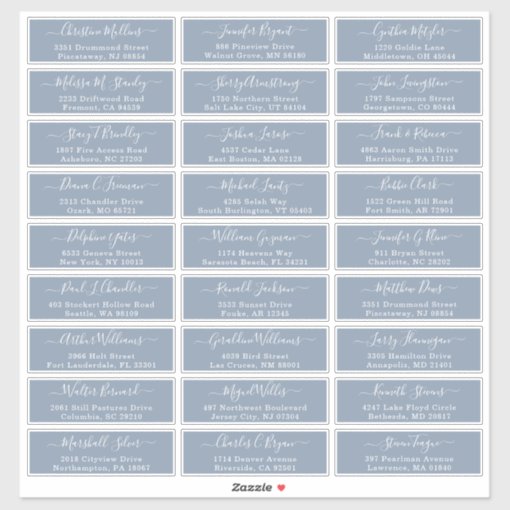 Dusty Blue Wedding Guest Address Labels | Zazzle