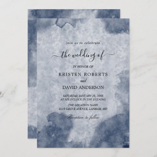 dusty blue wedding invitation | Zazzle