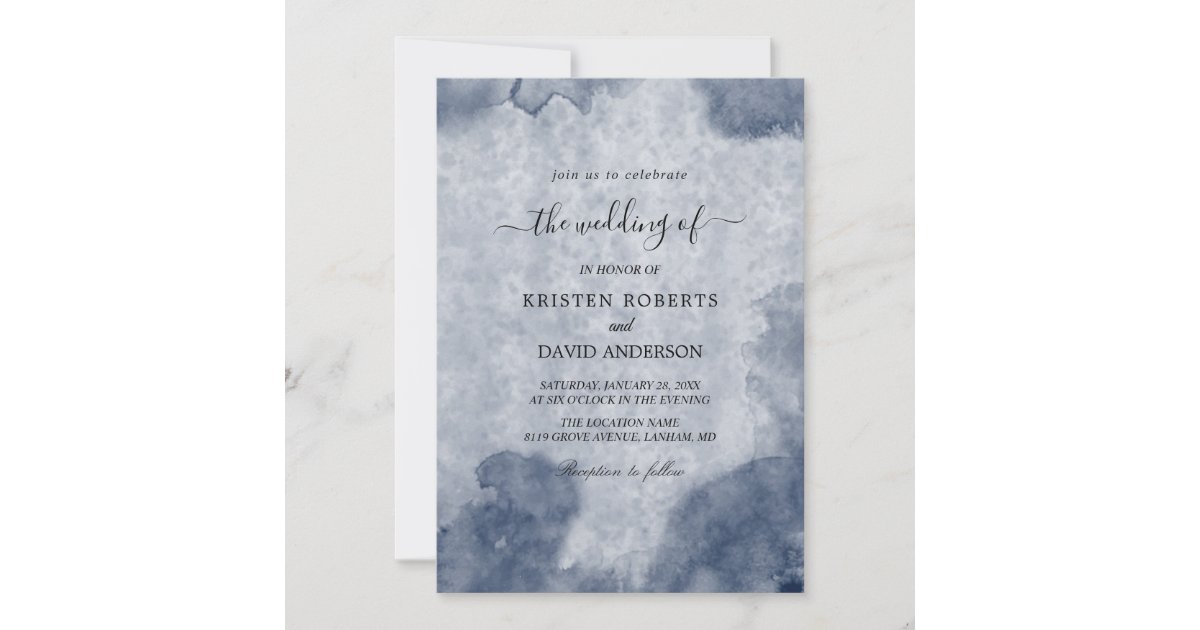 dusty blue wedding invitation | Zazzle