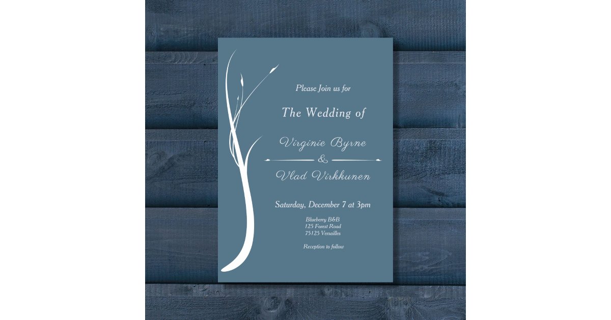 Dusty Blue Wedding Invitation | Zazzle