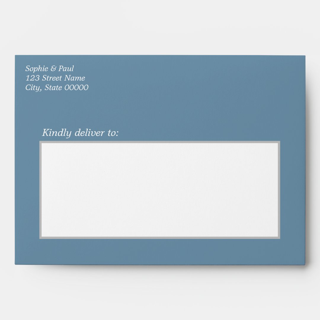 Dusty Blue Wedding Invitation Envelope | Zazzle