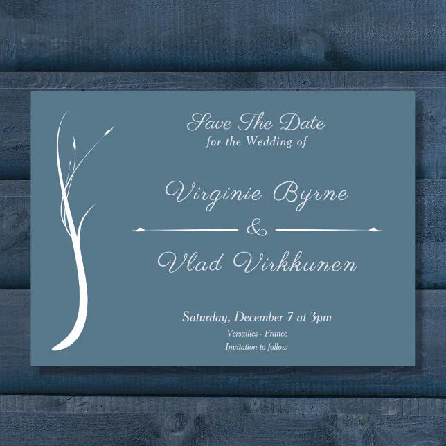 Dusty Blue Wedding Save The Date Invitation | Zazzle