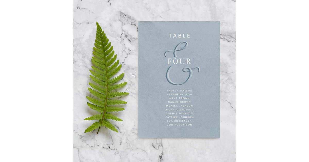 Dusty Blue Wedding Seating Chart | Zazzle