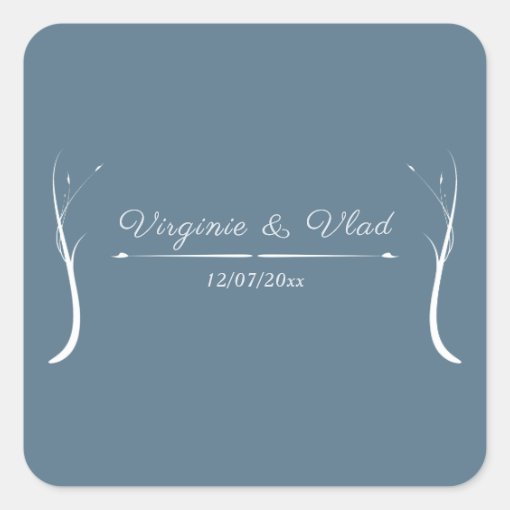 Dusty Blue Wedding Sticker | Zazzle