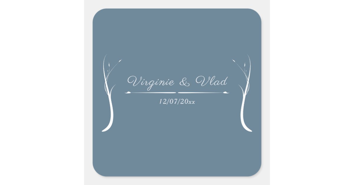 Dusty Blue Wedding Sticker | Zazzle