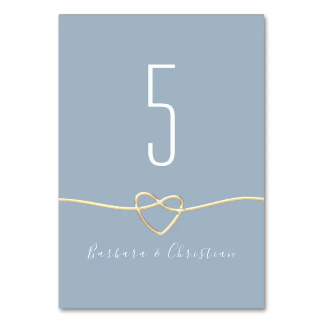 Dusty Blue Wedding Table Number | Zazzle