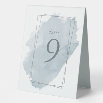 Dusty Blue Wedding Table Number And Seating Chart Table Tent Sign | Zazzle