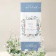 Dusty Blue, Welcome Wedding, Greenery Floral Retractable Banner | Zazzle