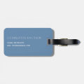 Dusty blue white monogrammed luggage tag | Zazzle