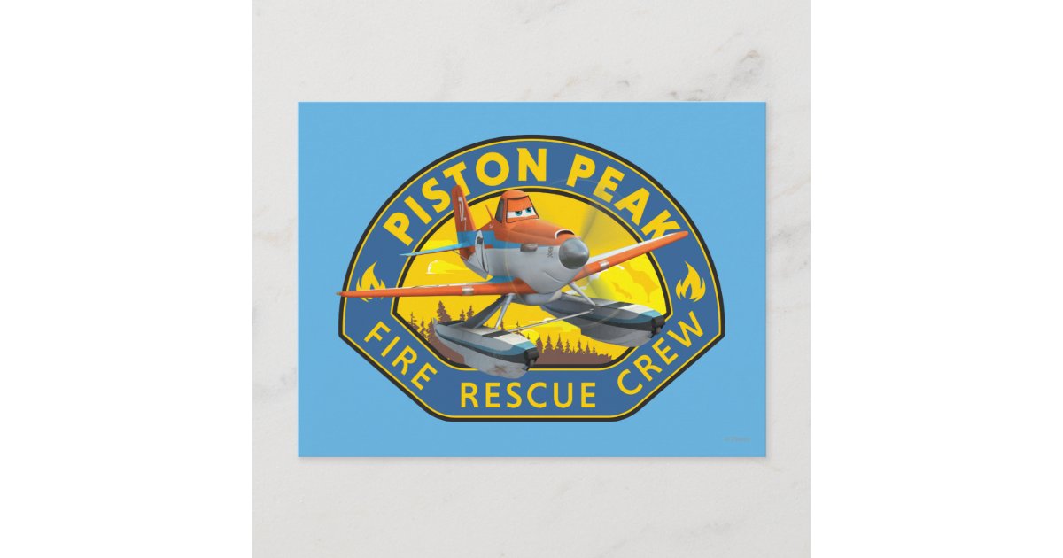 Dusty Fire Rescue Crew Badge Postcard | Zazzle