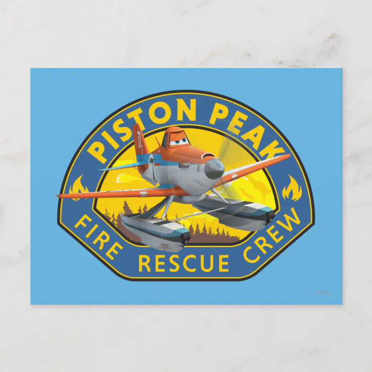 Dusty Fire Rescue Crew Badge Postcard | Zazzle