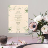 Dusty Green Foliage Beige Craft Paper Menu Invitation | Zazzle