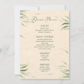 Dusty Green Foliage Beige Craft Paper Menu Invitation | Zazzle